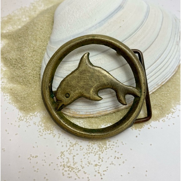 Accessories | Amazing Vintage Solid Brass Dolphin Belt Buckle | Poshmark